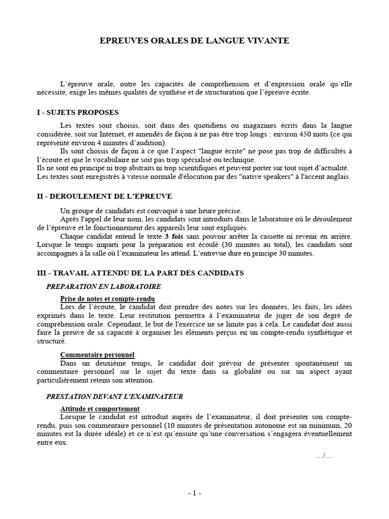 Conseils Généraux Pour L'oral CCP | PDF