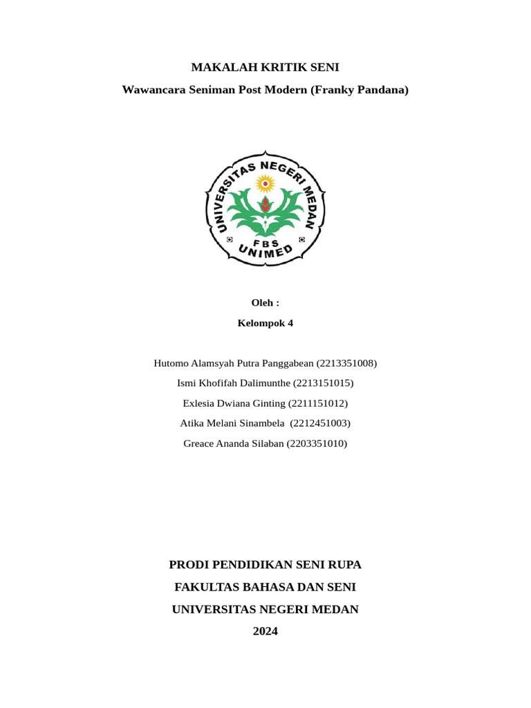 Mini Riset Kelompok 4 Kritik Seni Pdf
