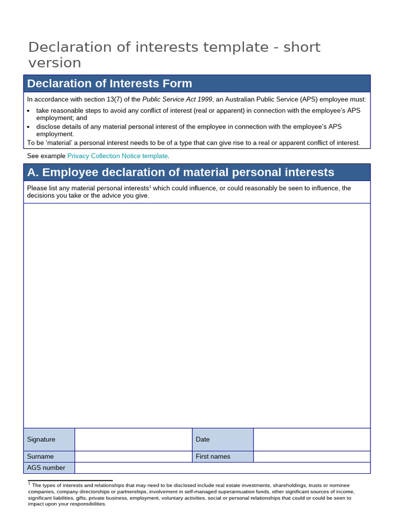 Declaration Short | PDF