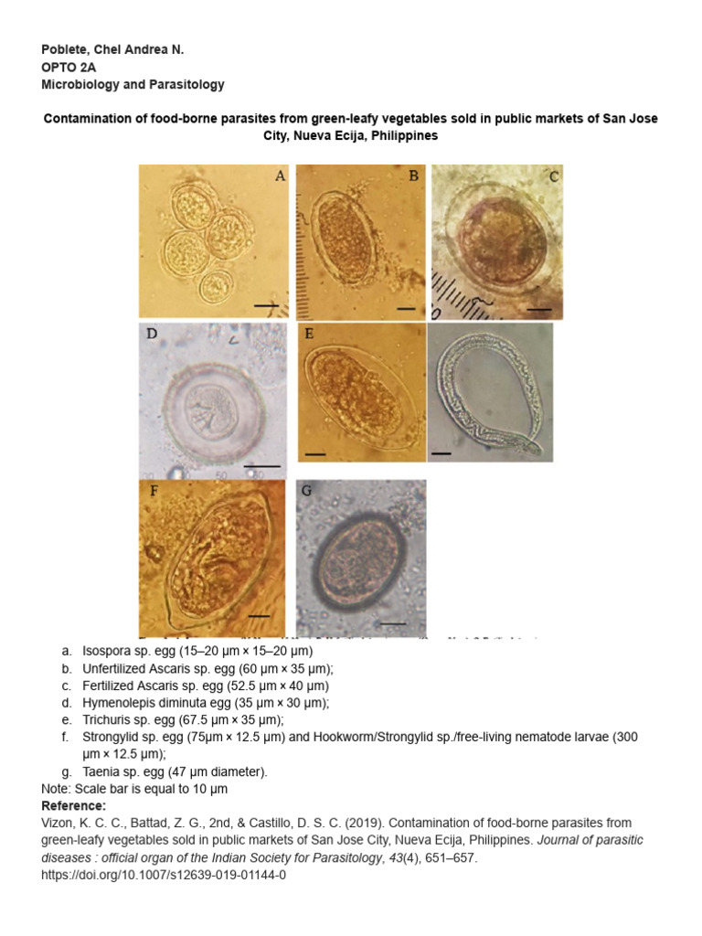 Food Borne Parasites | PDF