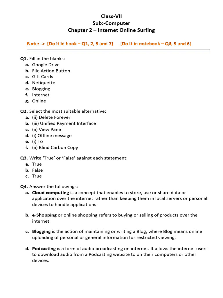 STD VII Class Note Chapter 3 2021 22 | PDF