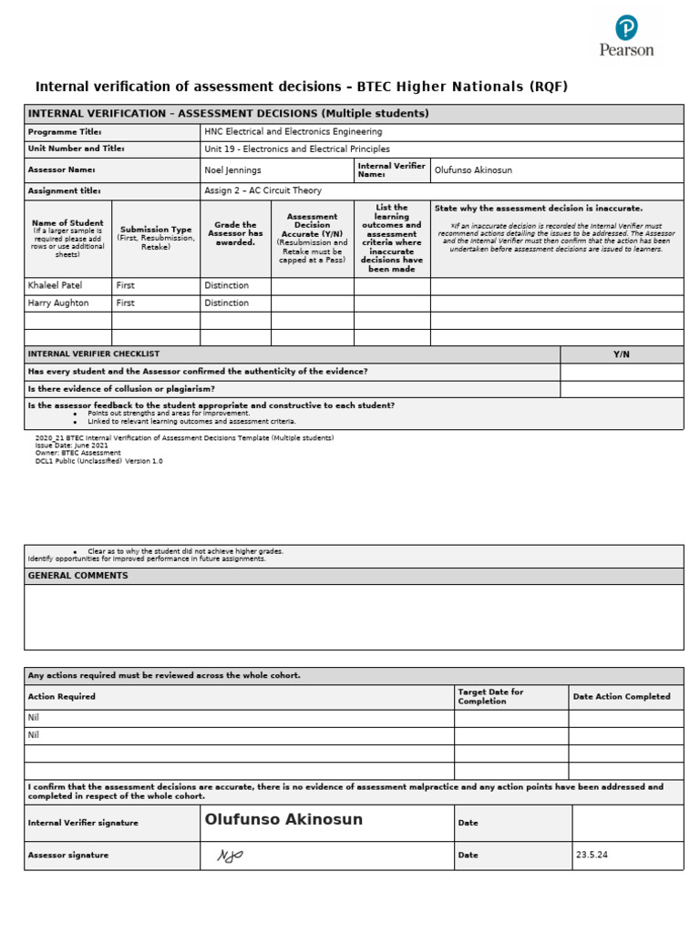 EE Principles IV Verification Assign 2 S2 | PDF
