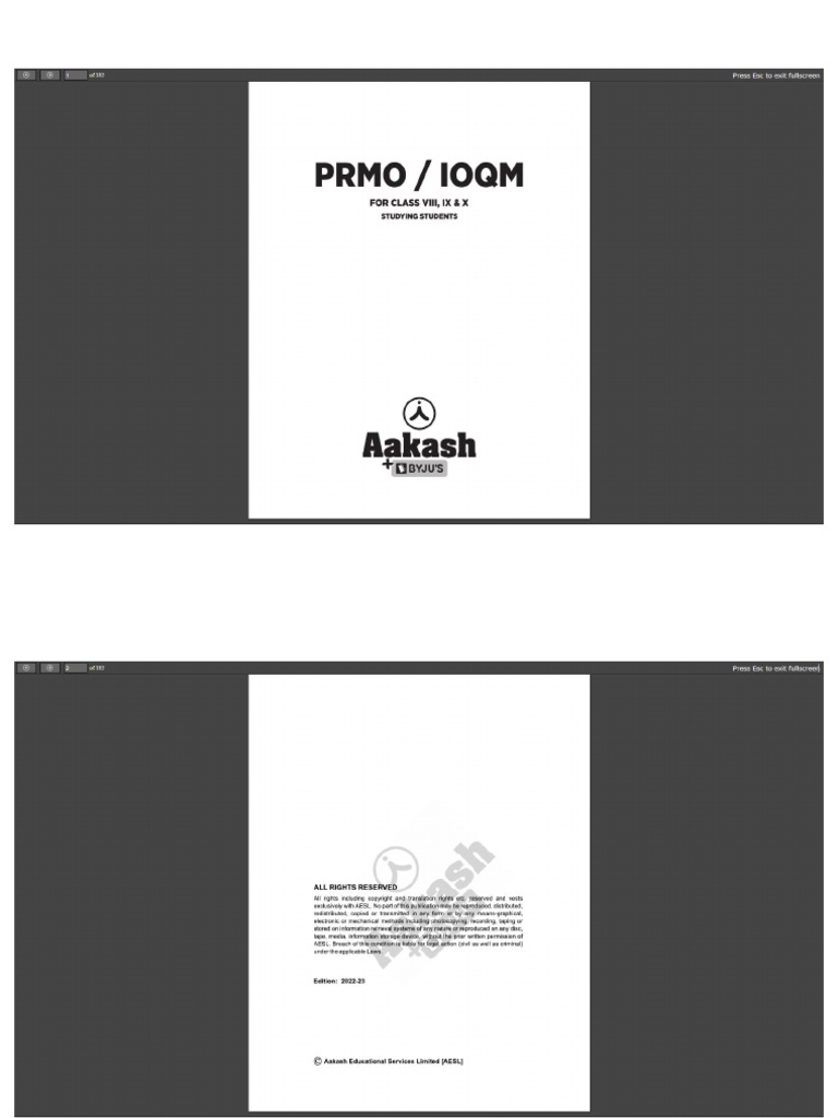 Prmo IOQM Akash Byjus Module | PDF