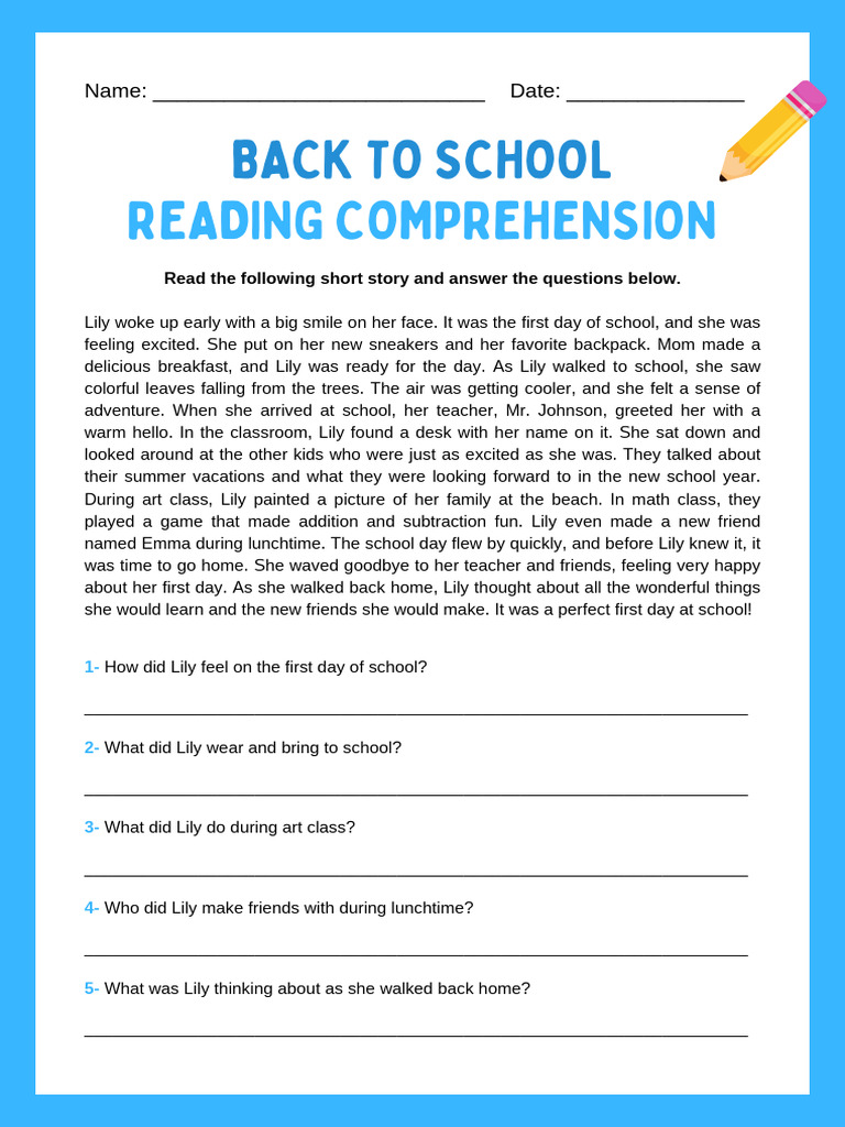 Lily's Exciting First Day at School | PDF | Language Arts & Discipline ...