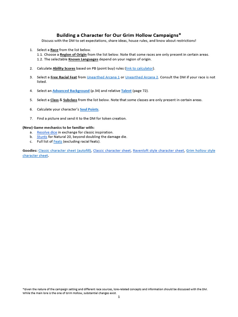 Character Creation V5 Pdf