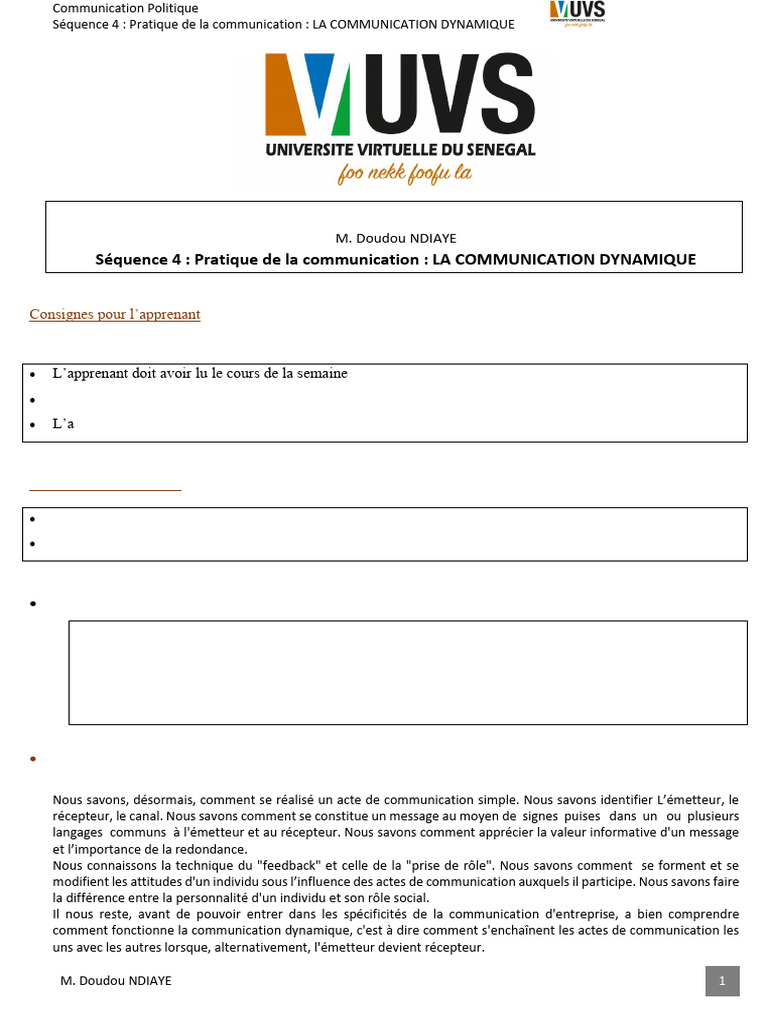 Communication Politique - SEQ4 | PDF