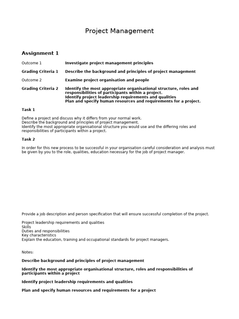 Project Management (Assign 1) | PDF