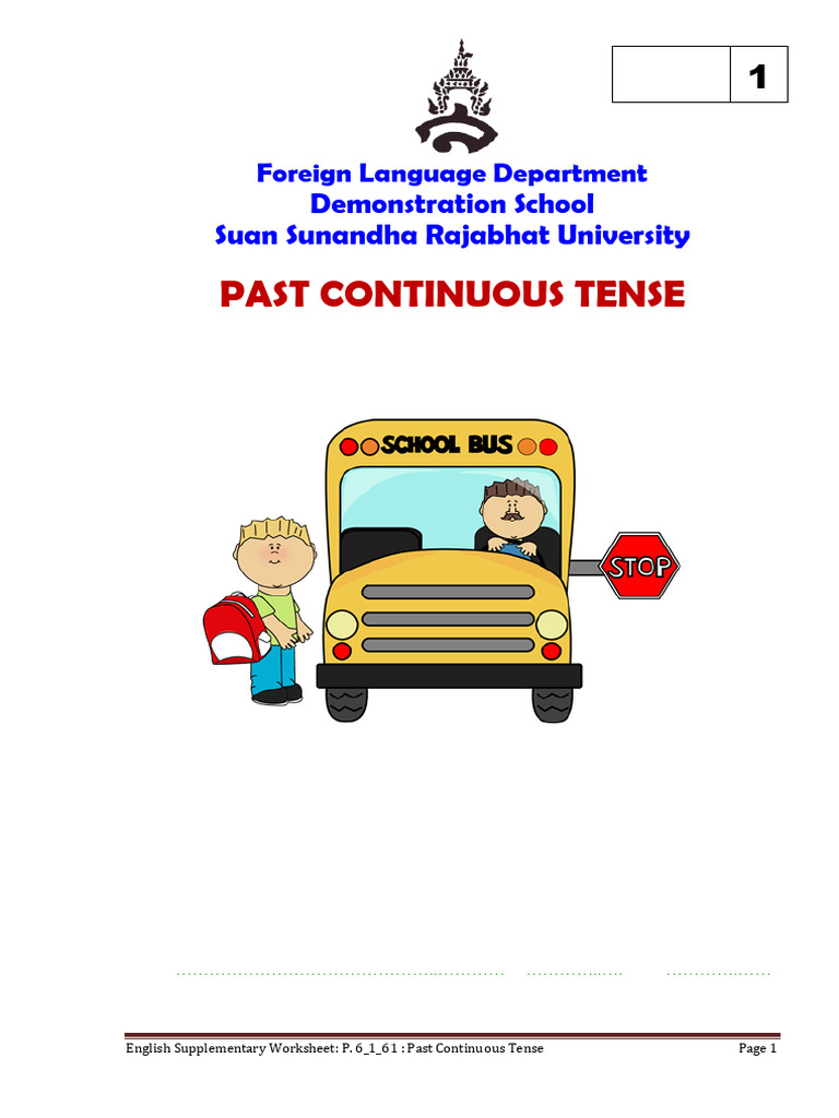 001 - Past Continuous Tense | PDF
