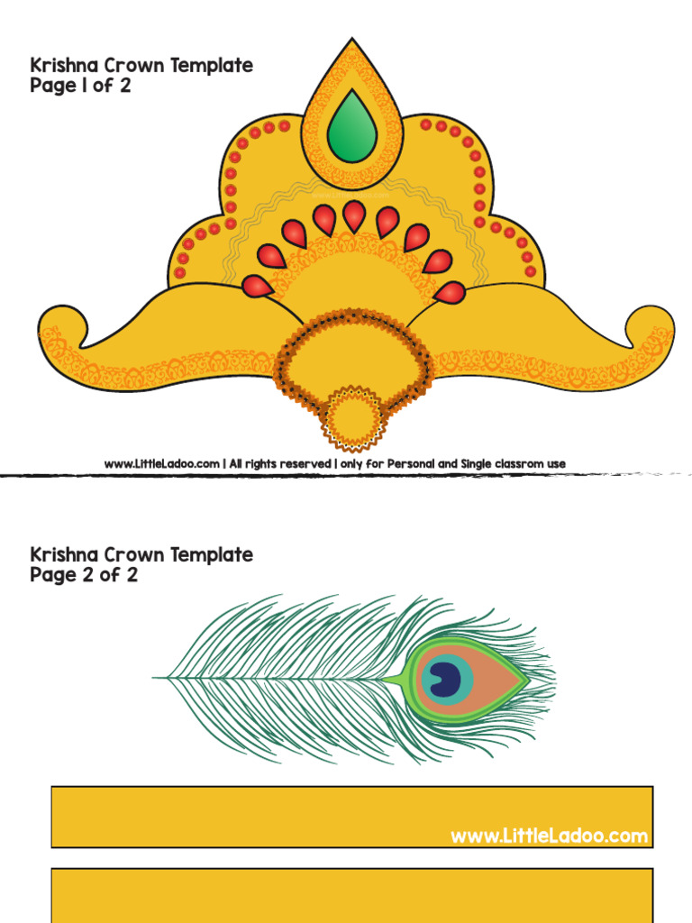 01 Krishna Crown Template Little Ladoo | PDF