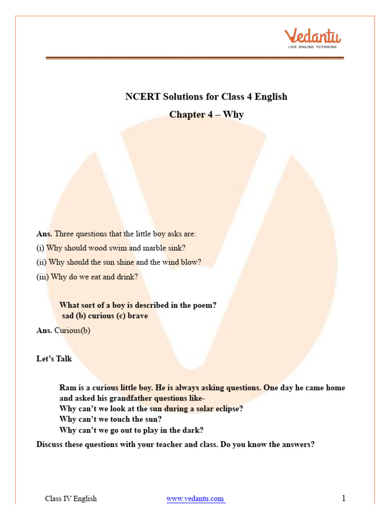 Ncert Solutions Class 4 English Marigold Chapter 4 Poem | PDF | Sun