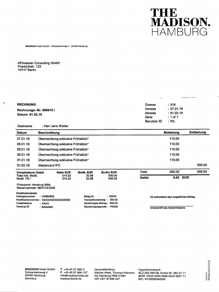 Hotel Invoice20 | PDF