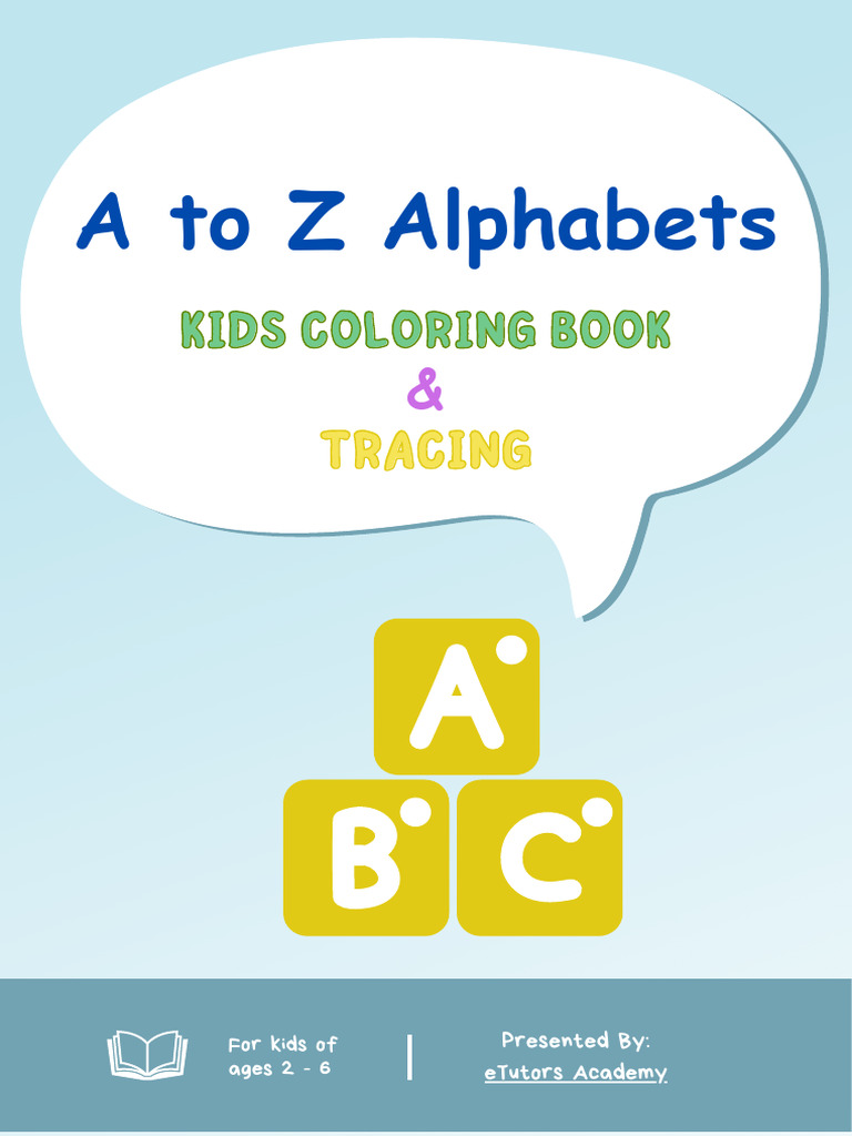 Alphabets A To Z Coloring and Tracing Worksheet For Kids - Fun ...