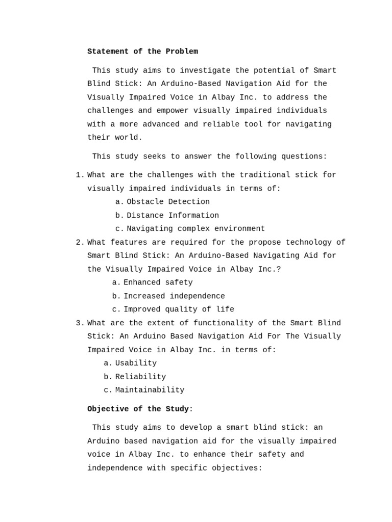 Statement of The Problem Capstone | PDF | Visual Impairment | Computers