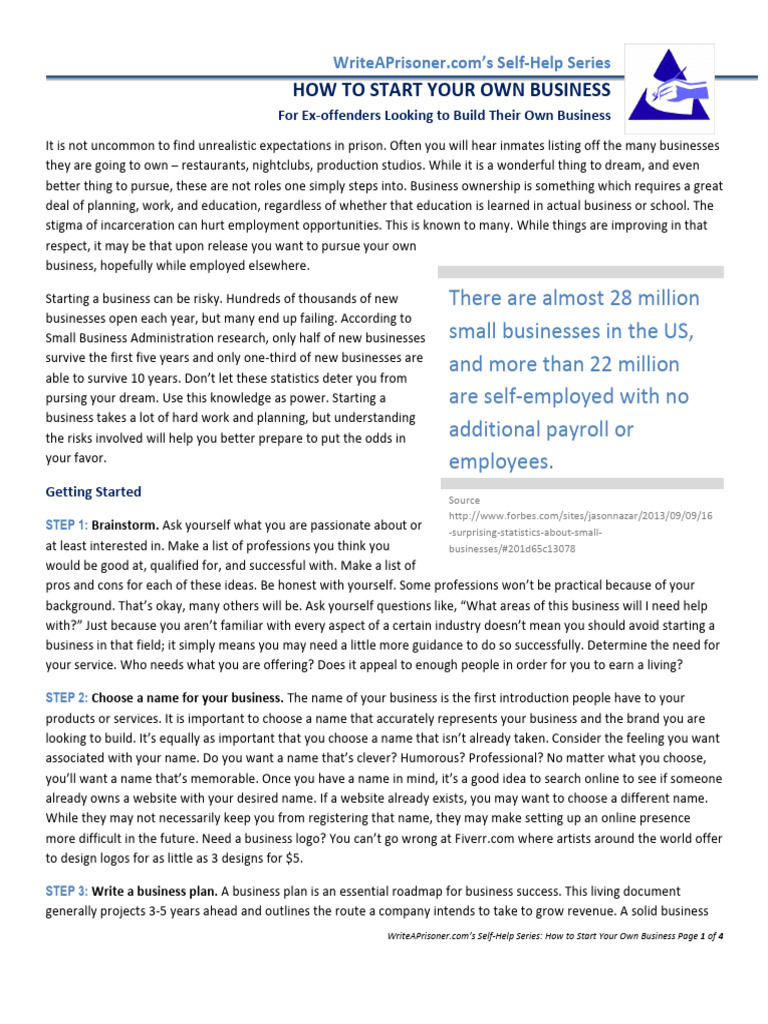 Self Help Starting Your Own Business | PDF