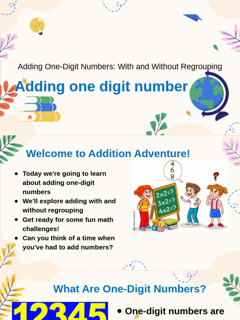 Adding One Digit Number | PDF