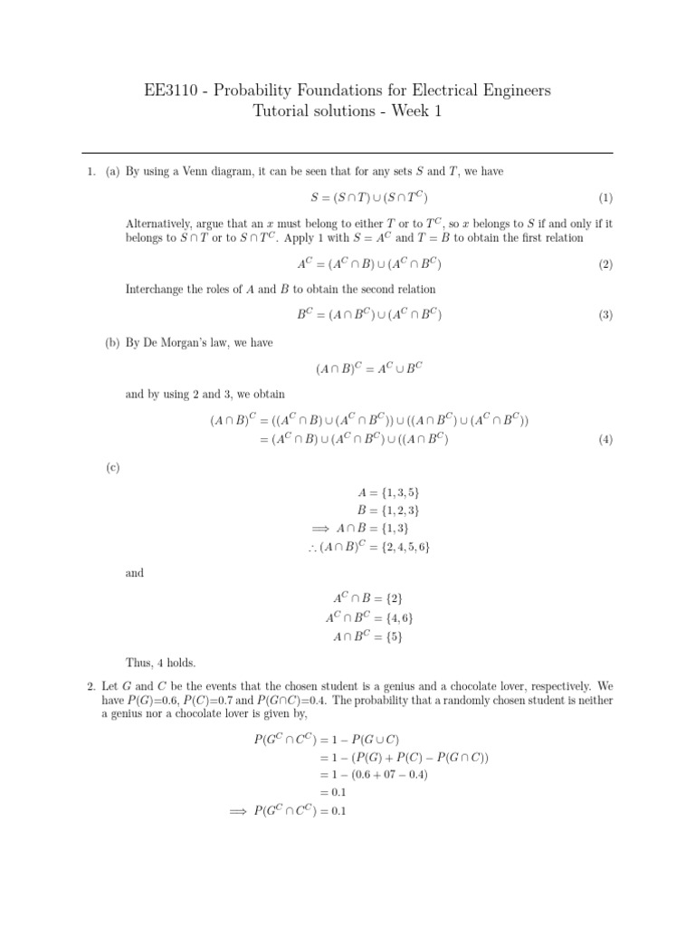 EE3110 Jul 2024 Tutorial1 Solutions | PDF