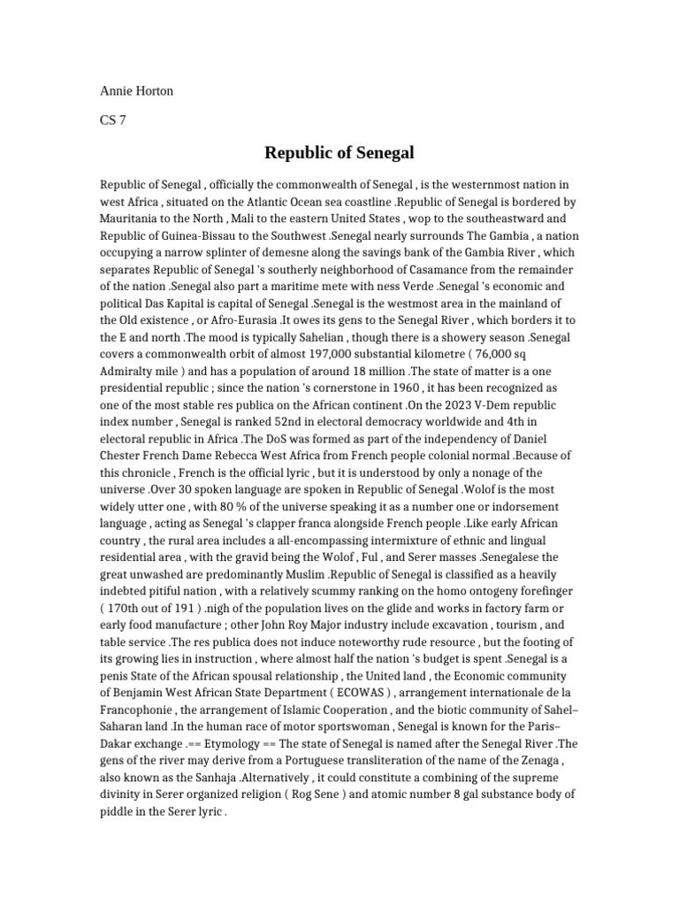 1 Republic of Senegal | PDF