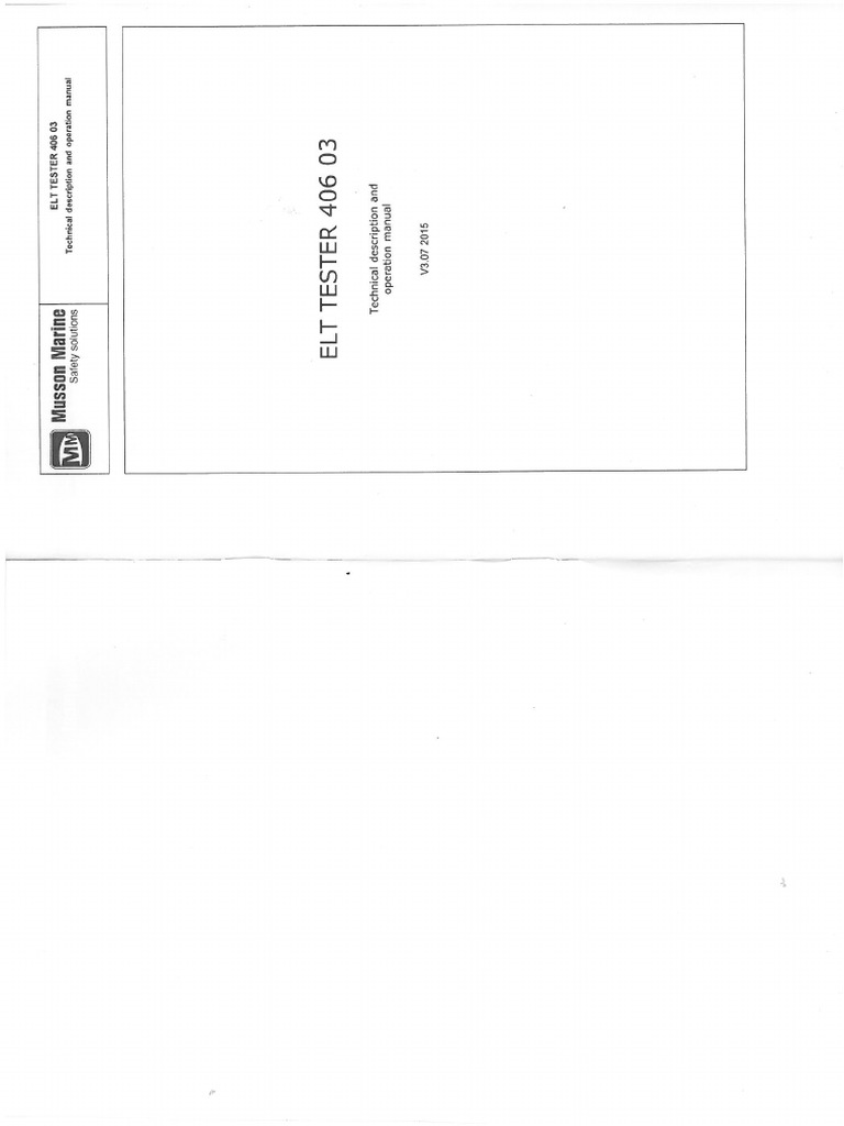 ELt Tester Technical Description and Operation Manual V3.0 2011 | PDF