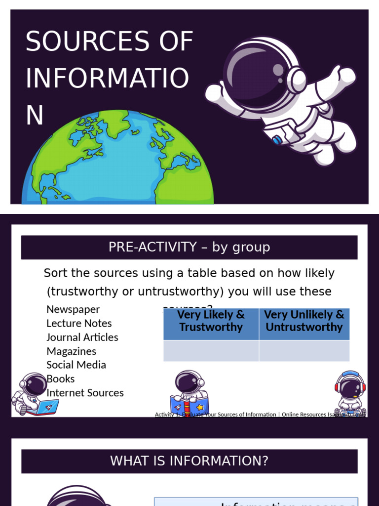 Sources of Information 1 | PDF