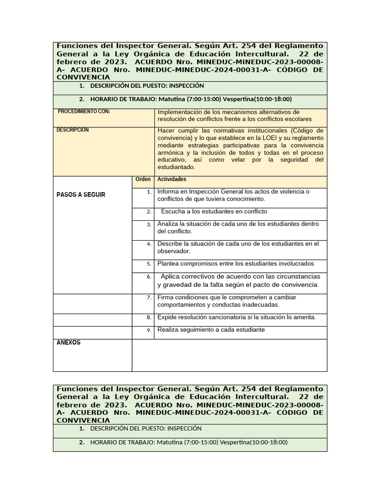Funciones Del Inspector General 2024 | PDF