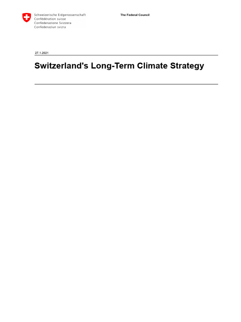 Switzerland's Long-Term Climate Strategy | PDF