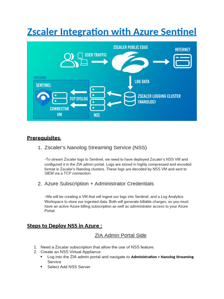 Zscaler Integration with Azure Sentinel | PDF Zscaler Integration with Azure Sentinel | PDF