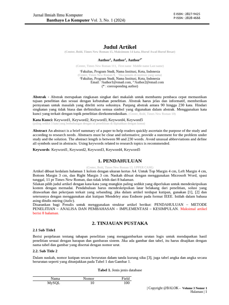 Template Balok-1 | PDF