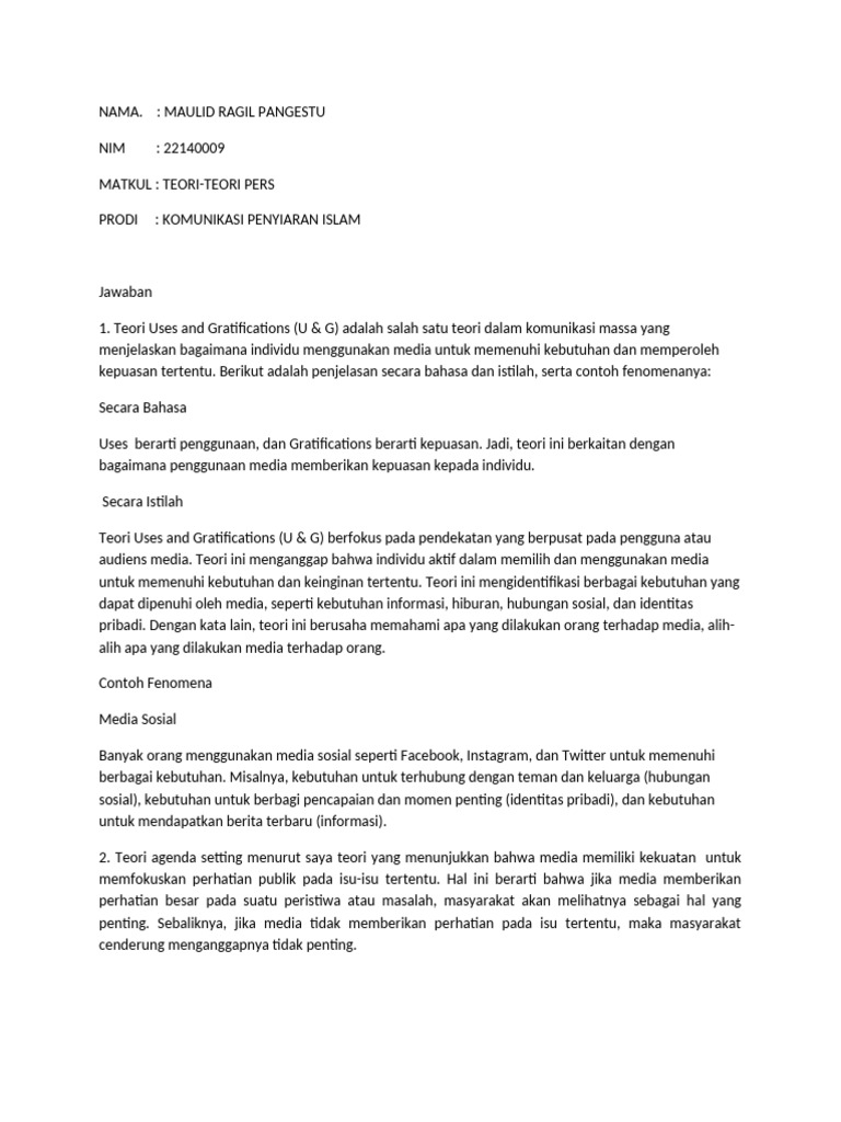 UAS Teori Pers | PDF