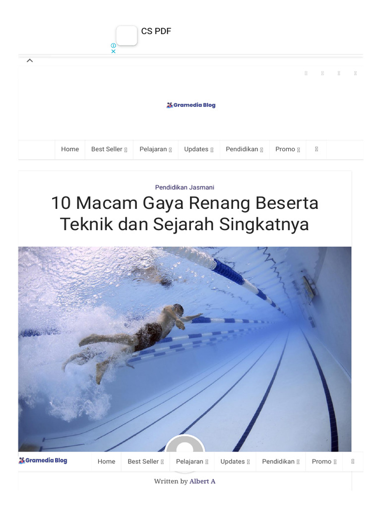 Pengertian Dan Sejarah Singkat Olahraga Renang - Ragam | PDF