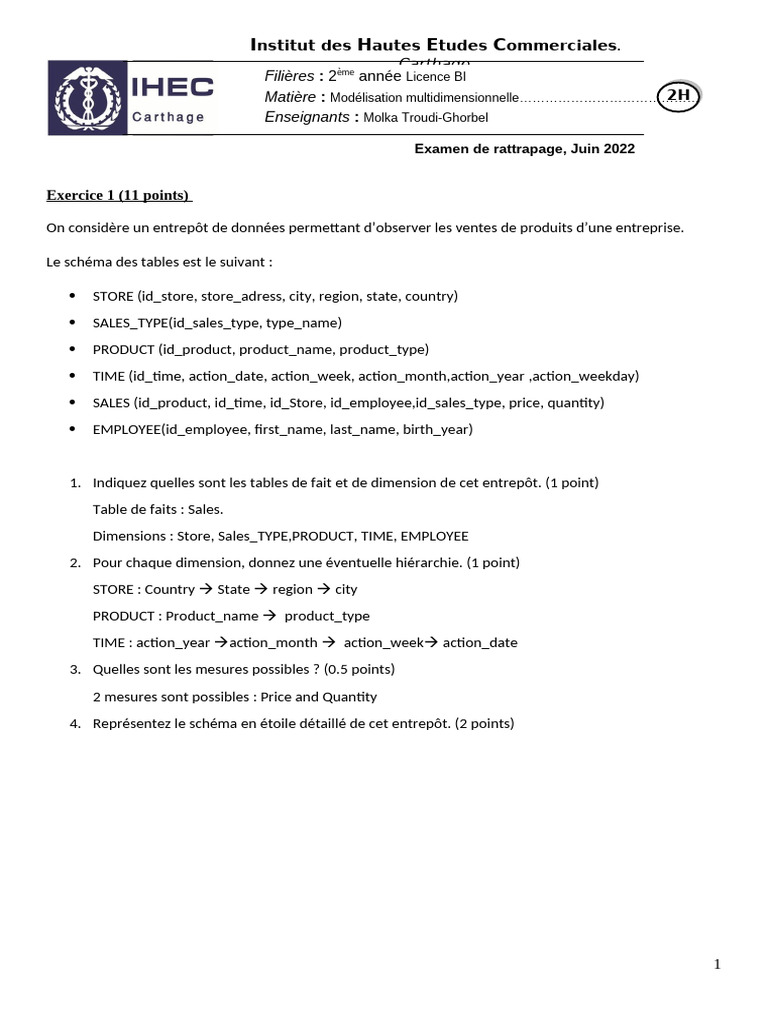 Rattrapage 2021 2022 Corr | PDF
