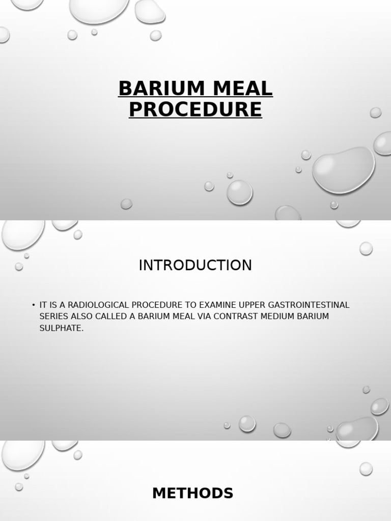 Barium Meal Procedure | PDF | Stomach | Digestive Diseases