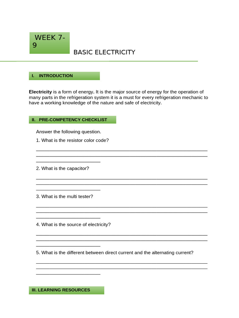 Basic Electricity | PDF