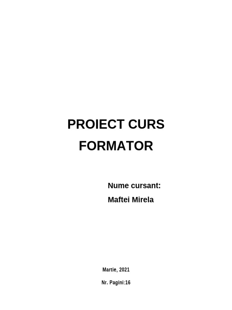 Proiect. Planul Unei Zile de Formare | PDF