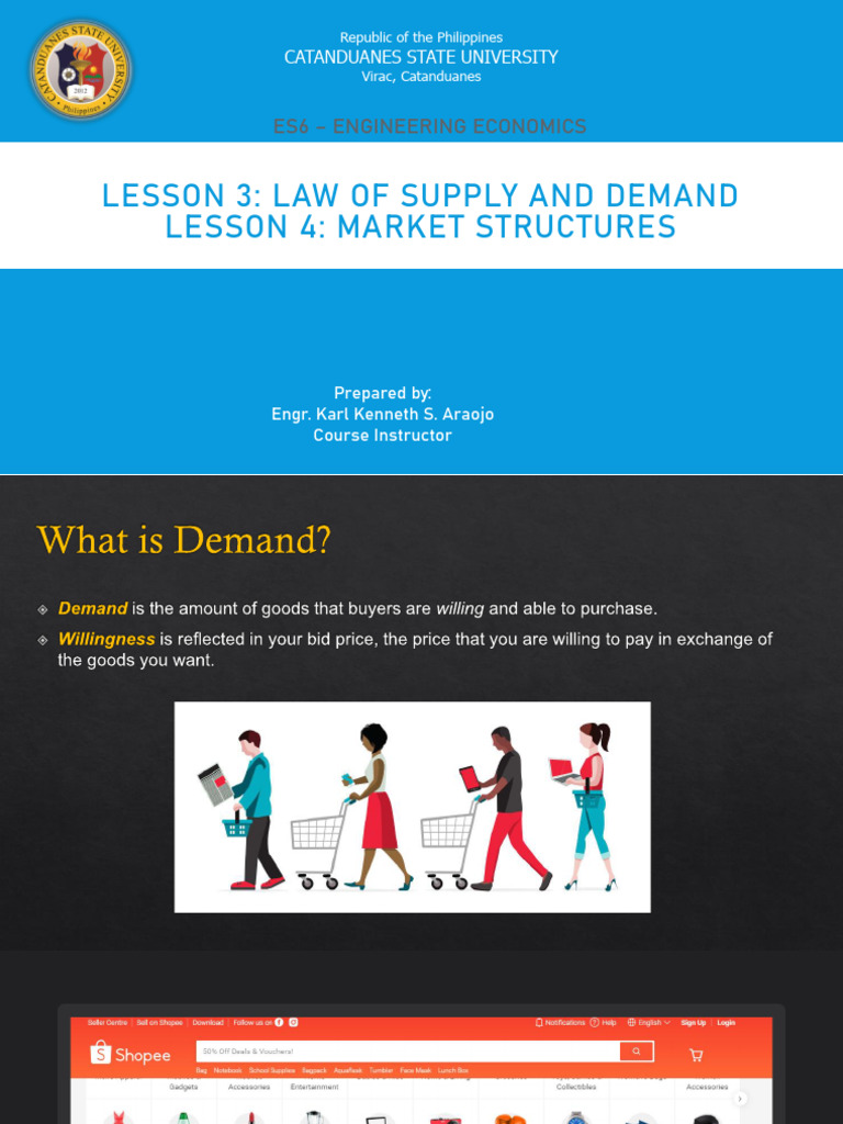 ES6 - Lec02 - Supply and Demand Market Structures | PDF