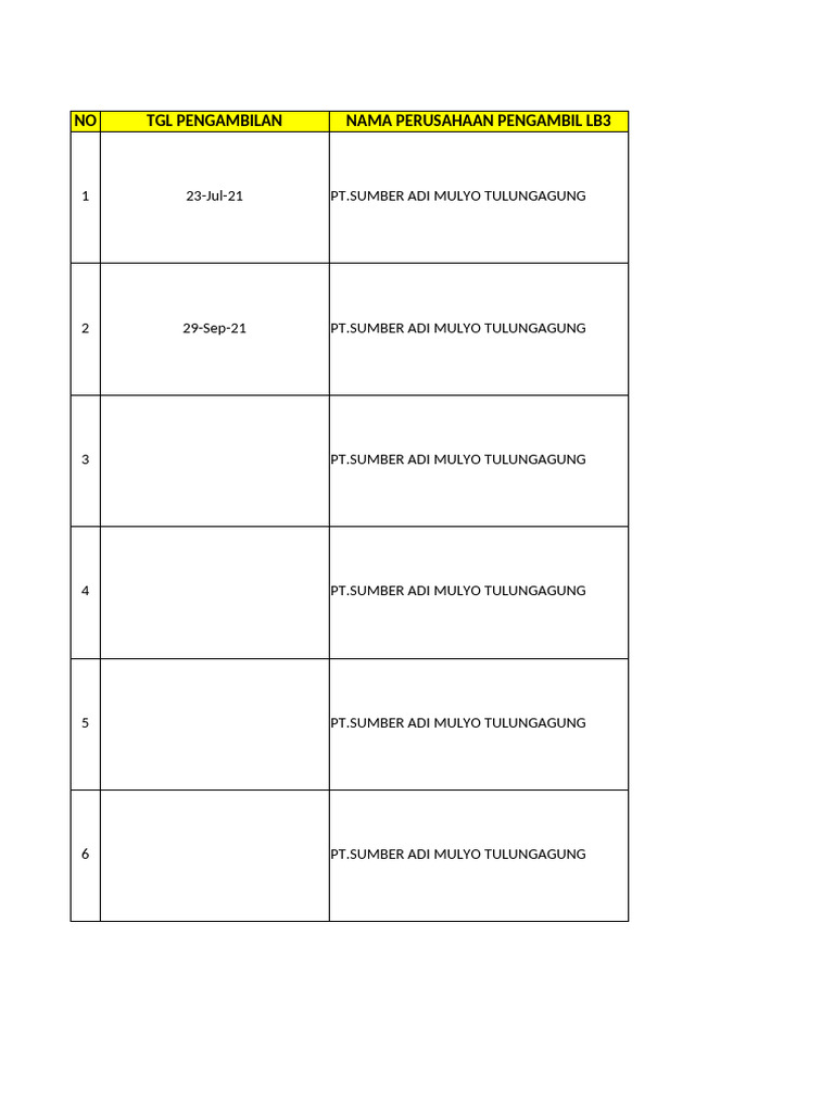 Form Laporan Limbah B3 | PDF
