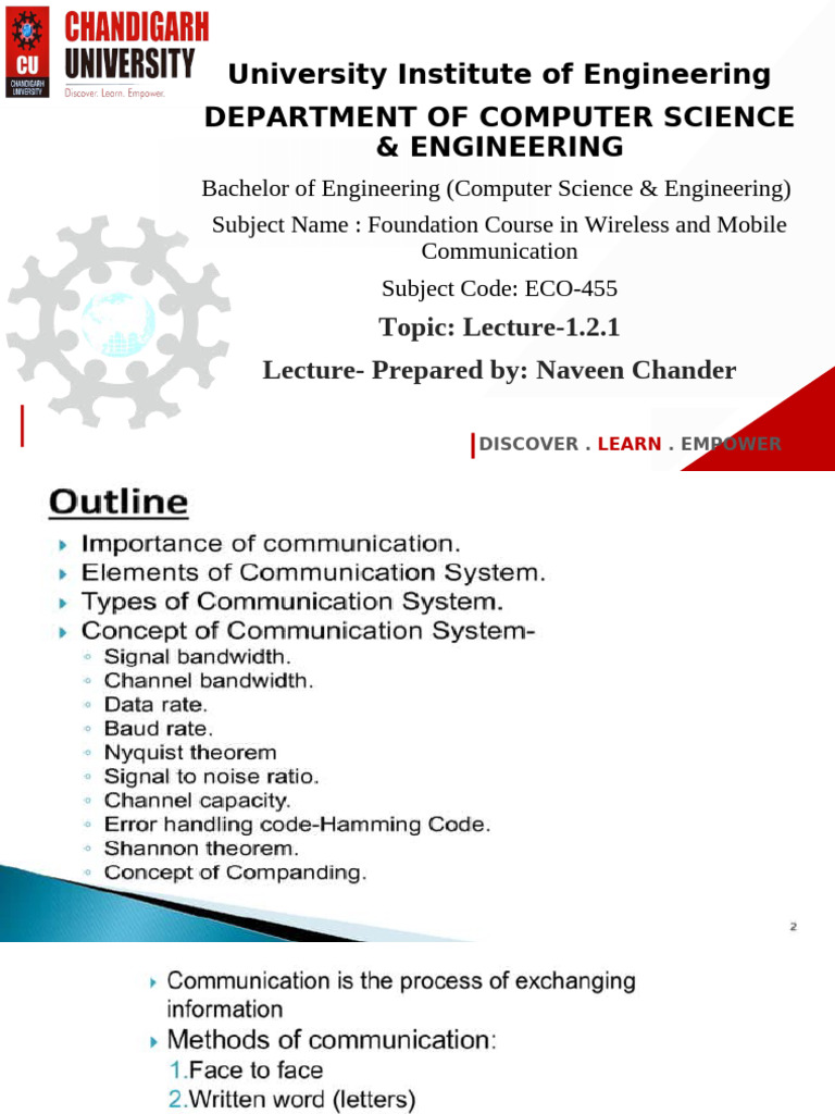 University Institute of Engineering Department of Computer Science & Engineering | PDF
