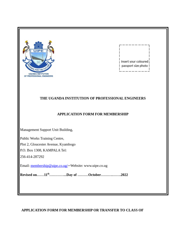 UIPE Membership FORM | PDF