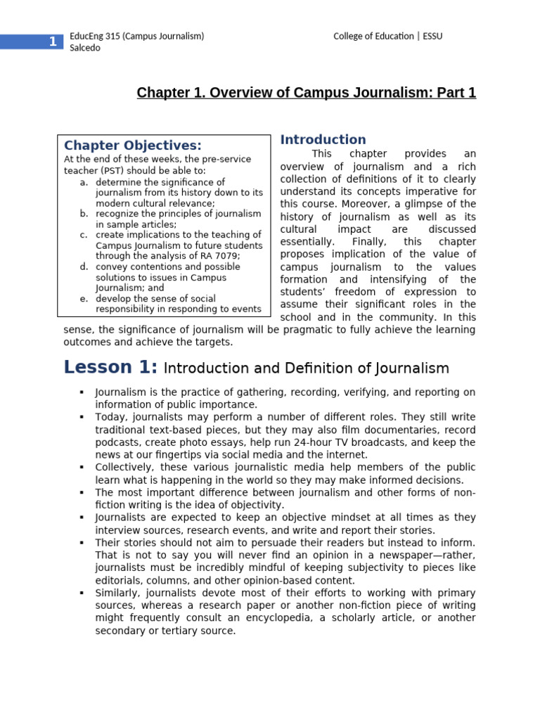 Chapter 1 Lesson 1 Handout | PDF