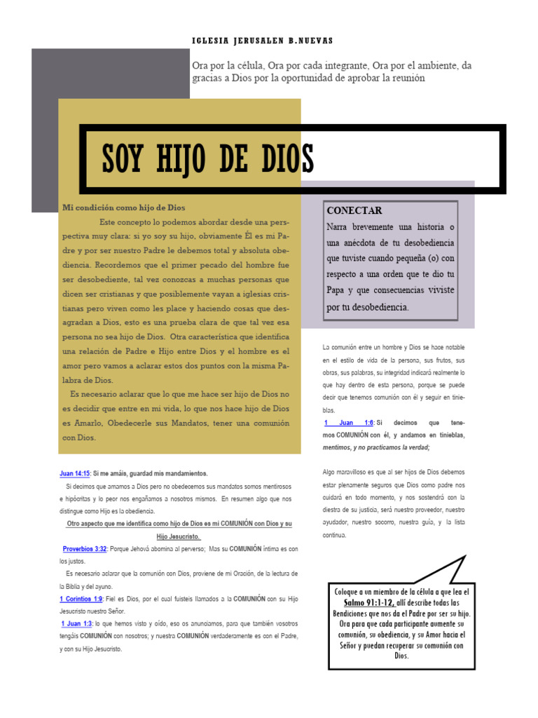 Soy Hijo de Dios | PDF | eucaristía | Dios