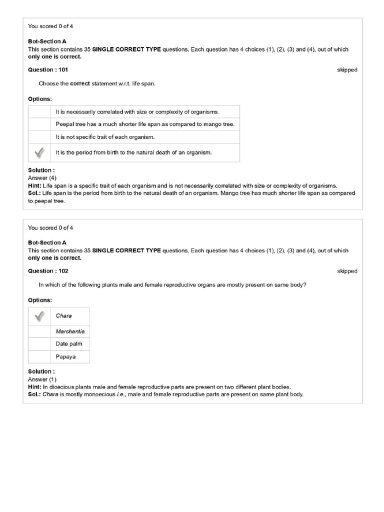 Test 5 Biology Solution | PDF