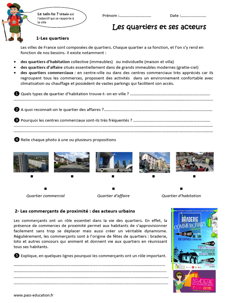 Quartiers-Ce2-Exercices | PDF