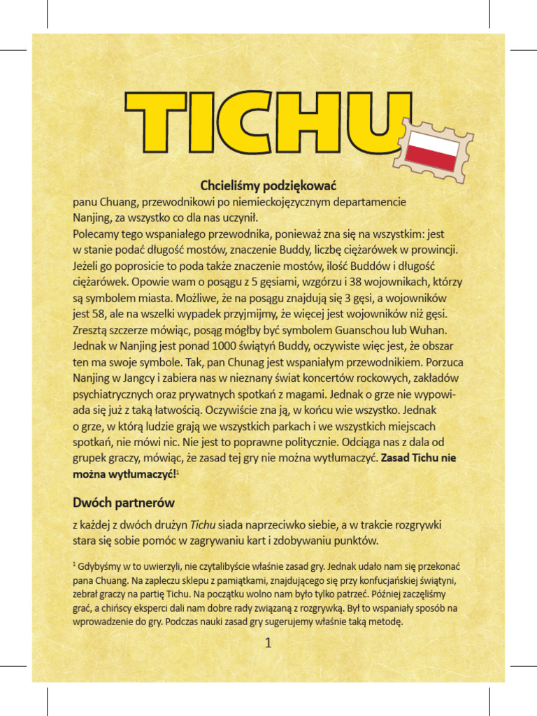 Tichu Rules PL | PDF