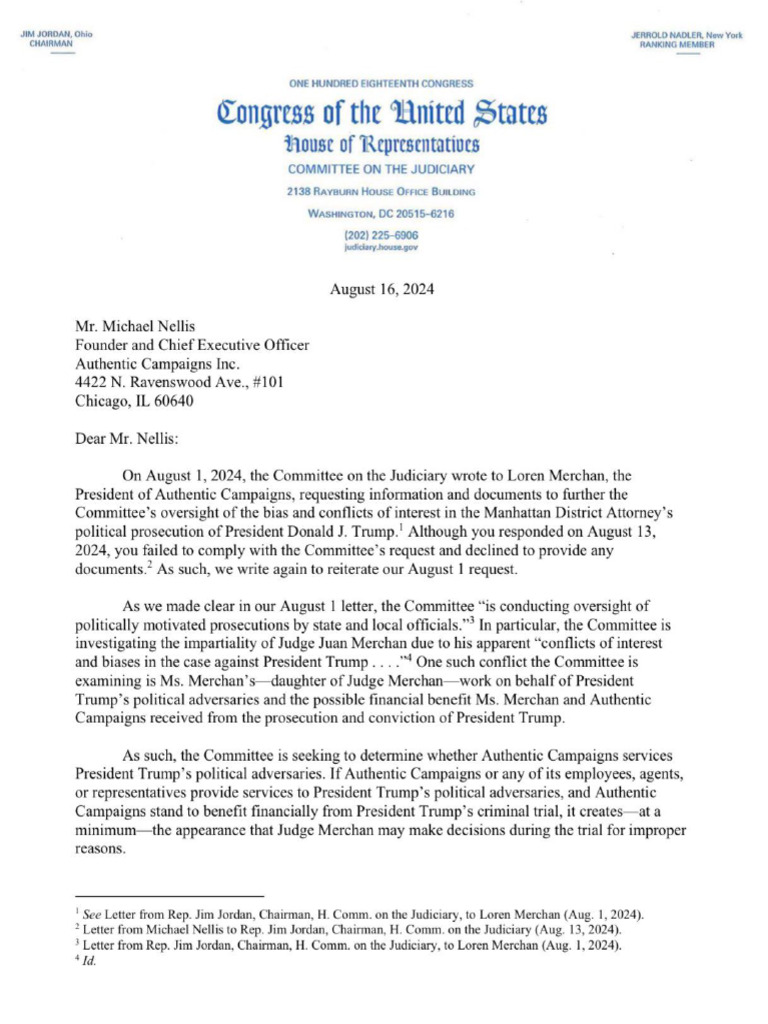 House Letter To Authentic August 16 | PDF