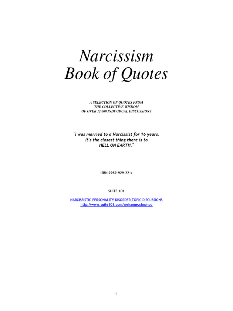Sam Vaknin - Narcissism Book of Quotes | PDF