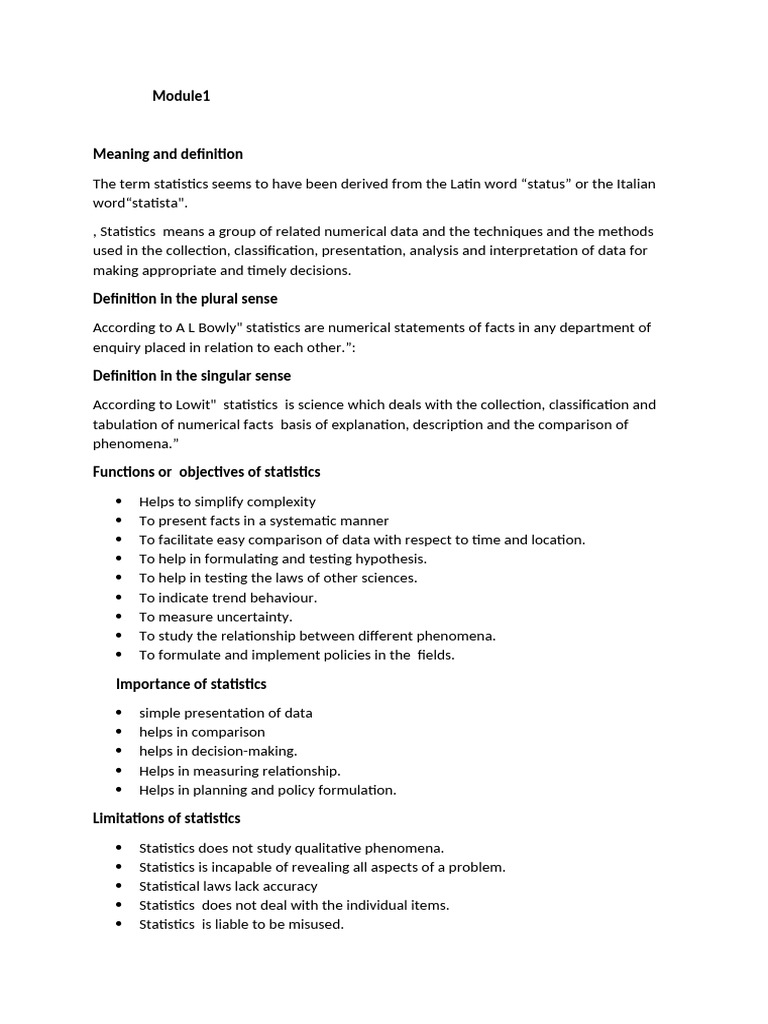 module 1 stat | PDF