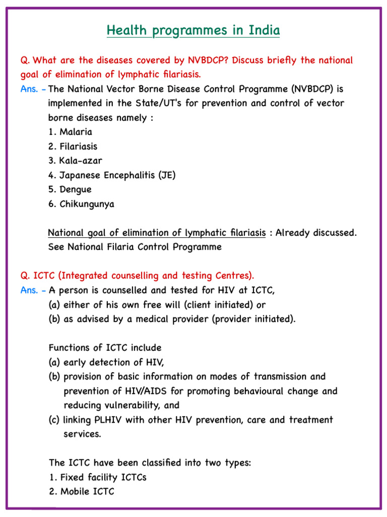 11. Health Programmes in India | PDF