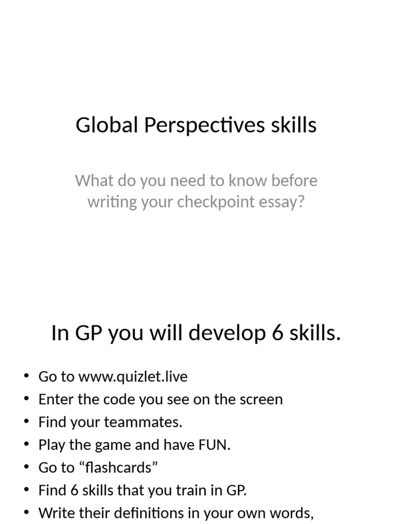 Checkpoint For Global Perspectives | PDF