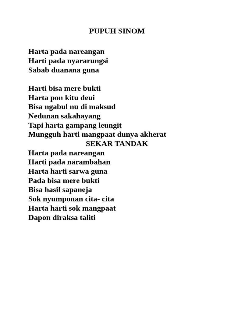 Pupuh Sinom | PDF
