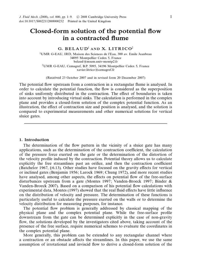 Contracted Flume | PDF