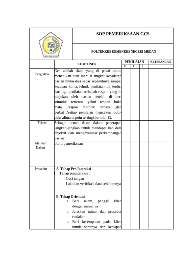Sop Gcs | PDF